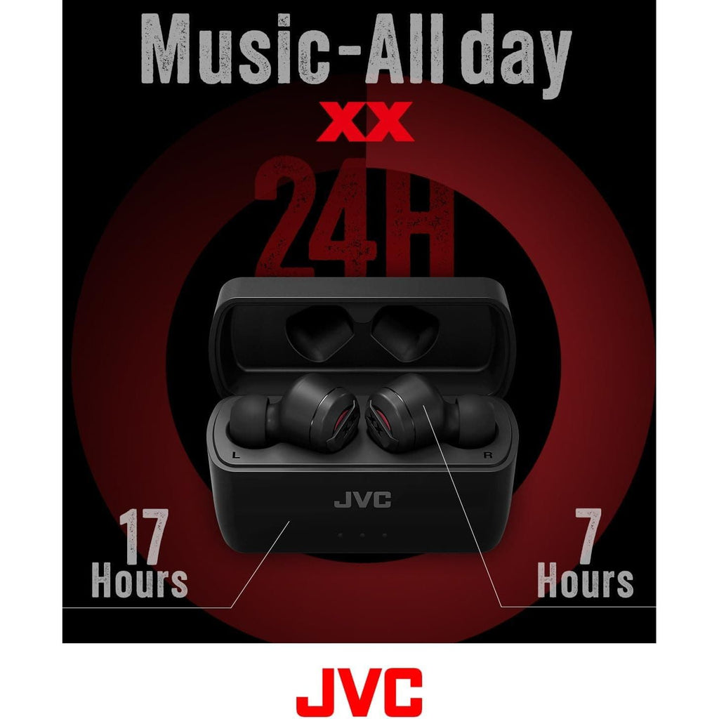 JVC HA-XC62T XX True Wireless Earbuds, 24 Hours Playtime, Water, Dust and Shock Proof, Black ...