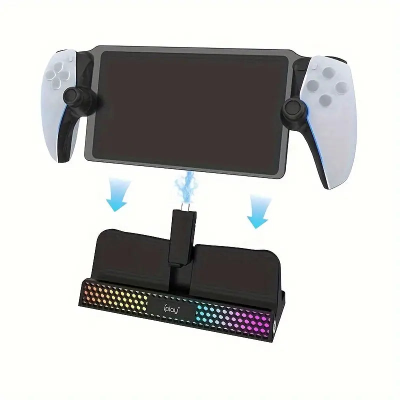 iPlay PSP Charging Dock with RGB Light, USB-C Cable, and Detachable ...