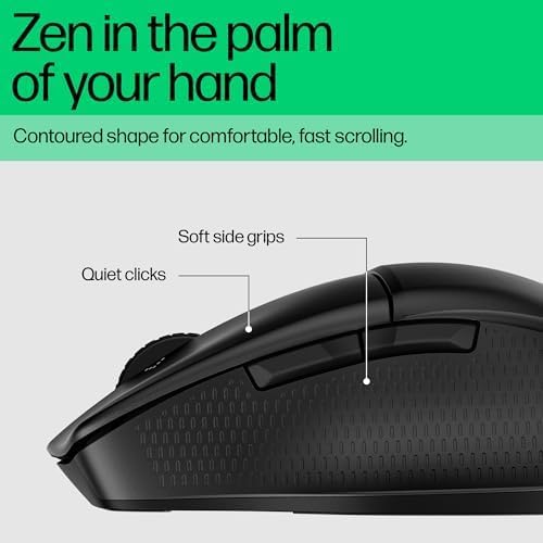 HP 480 Comfort Bluetooth Mouse – Black (Multi-Device, Ergonomic, Quiet ...