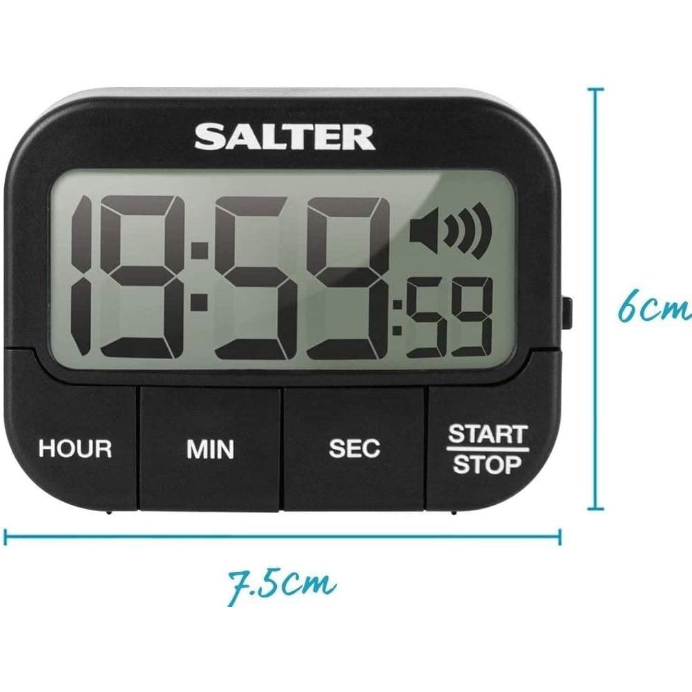 Salter 355 BKXCDU Digital Kitchen Timer - LCD Display, Loud Clock Time ...