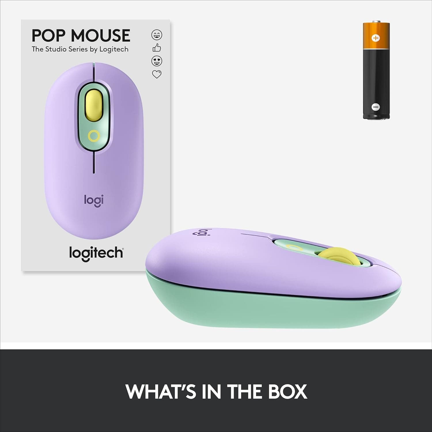 Logitech POP Mouse - Wireless Mouse with Customisable Emojis - Silent ...