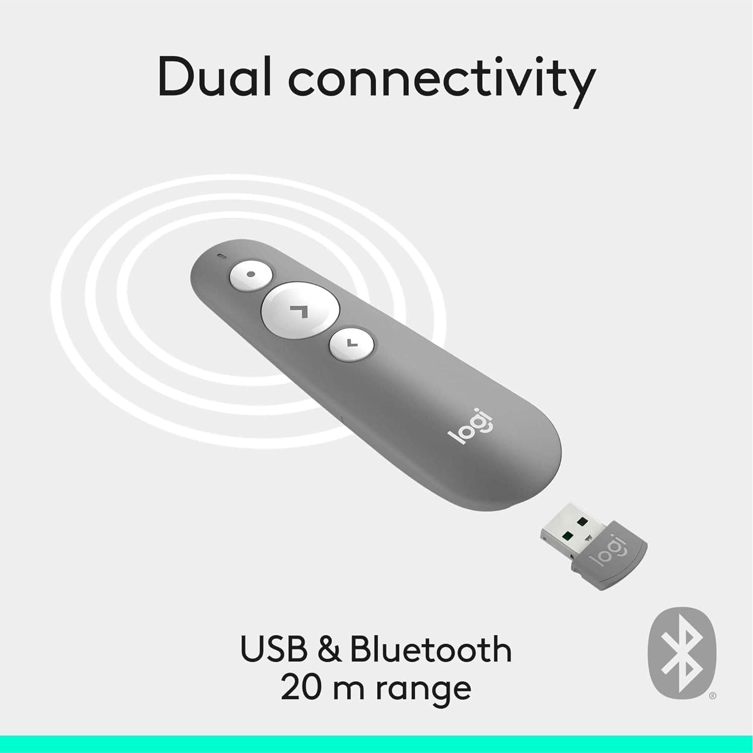 Logitech R500s Laser Class 1 Presenter Bluetooth and USB / Presentation ...