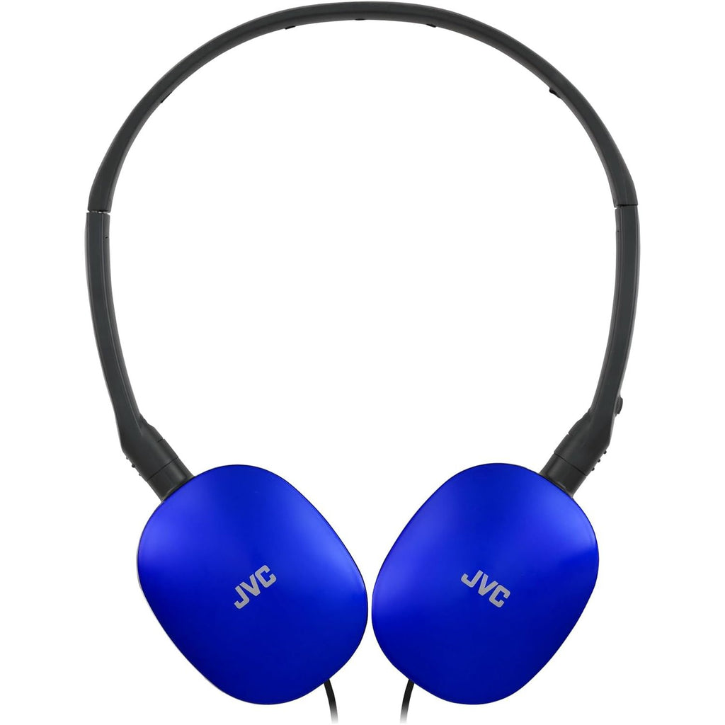 JVC HA-S160M-A Flats Foldable Compact Headphones - Glossy Blue, On/Off ...