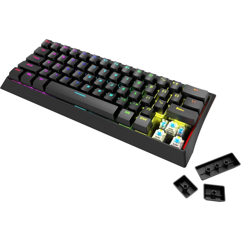 MARVO KG962 Mechanical Gaming Keyboard – 60% Compact Design, Rainbow ...