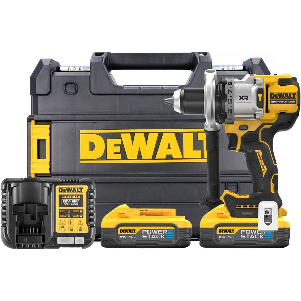 DeWalt DCD1007H2T 18V Cordless Brushless Combi Drill with Powerstack B ...