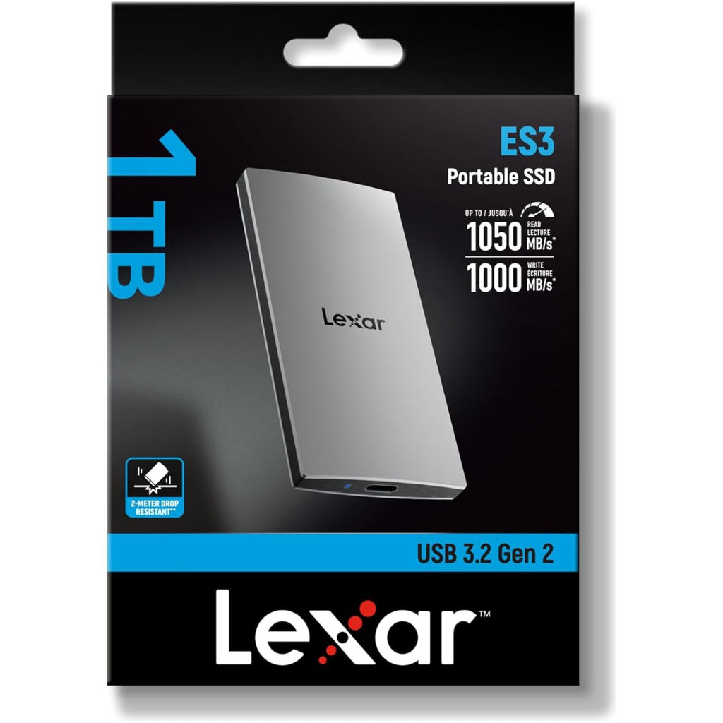 Lexar ES3 1TB External SSD – USB 3.2 Gen 2, 1050MB/s Read, 1000MB/s ...