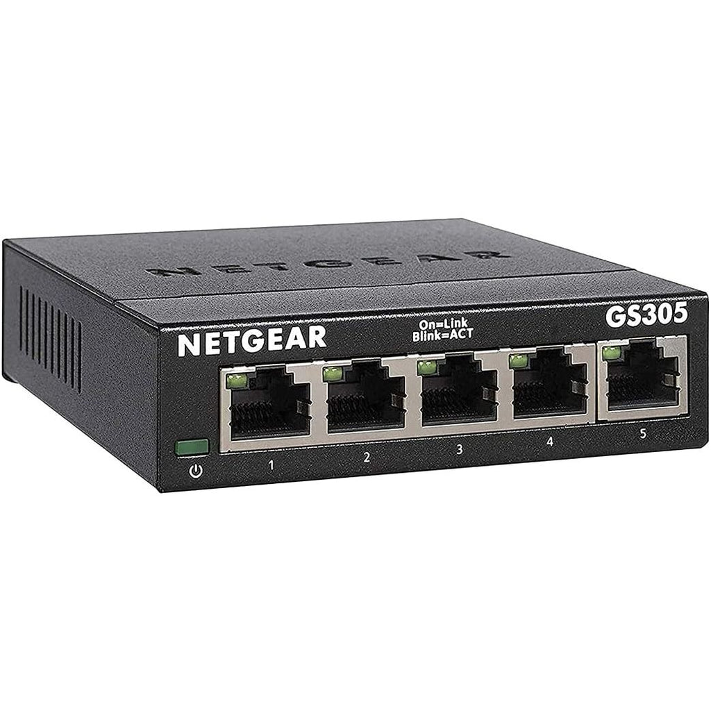 NETGEAR GS305 5-Port Gigabit Ethernet Switch – Plug-and-Play, Silent ...