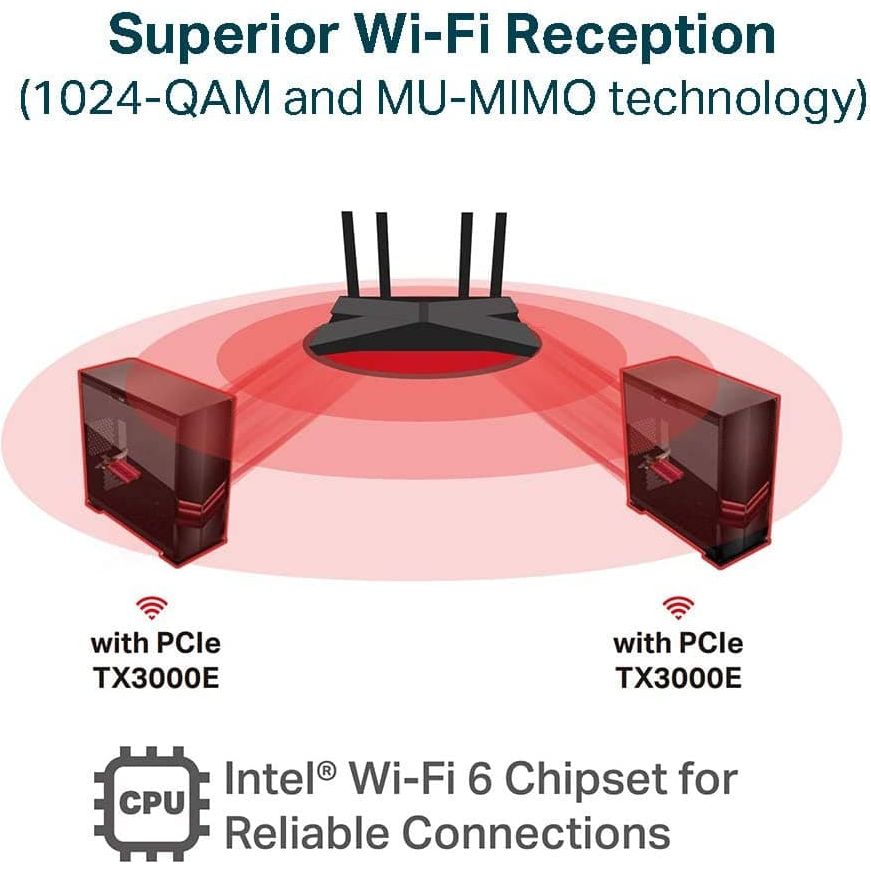 TP-LINK AX3000 Wi-Fi 6 Bluetooth 5.2 PCI Express Adapter with Two ...