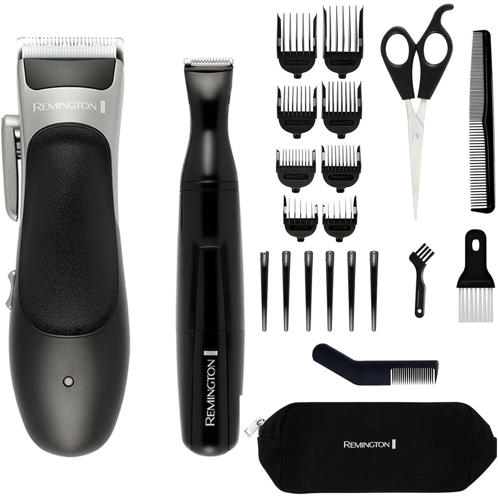 Remington Hair Clipper & Detail Trimmer Kit - 25 Pieces, 6 Comb Attach ...