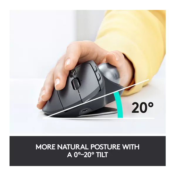 Logitech MX Ergo Wireless Trackball Mouse, Bluetooth Or 2.4GHz with ...