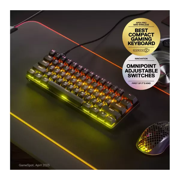 STEELSERIES Apex Pro Mini Mechanical Gaming Keyboard (UK Layout) [Black ...