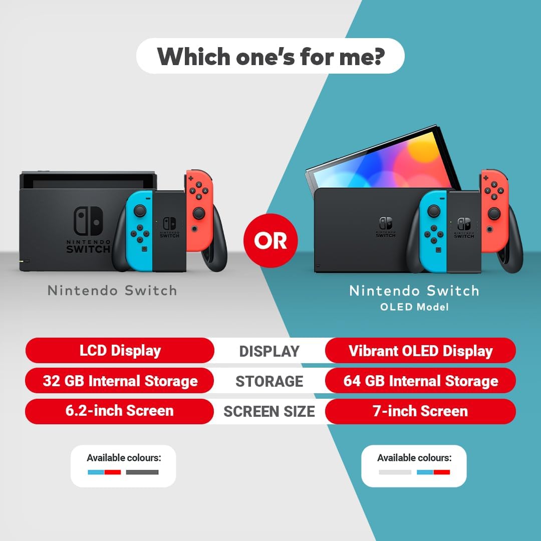 Nintendo Switch (OLED Model) - Neon Blue/Neon Red | Gadcet UK Video ...