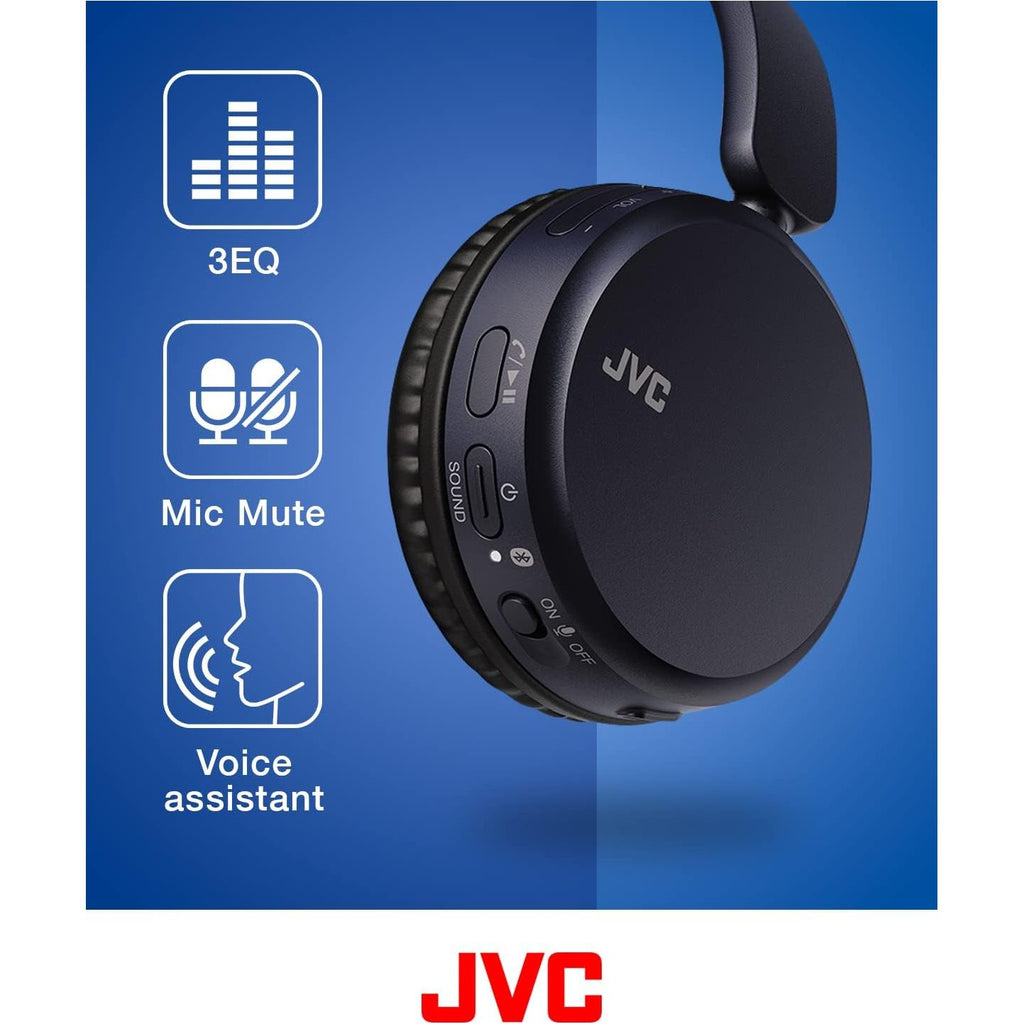 JVC HA-S36WA Bluetooth 5.2 Headphones Lightweight Over Ear - Blue ...