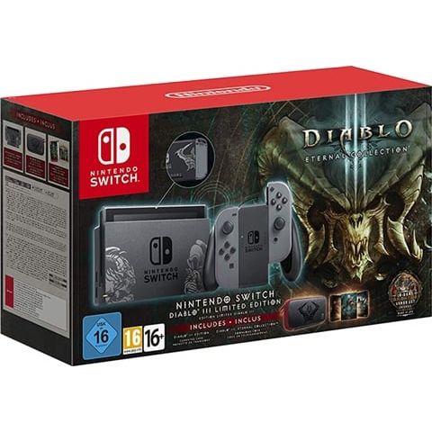Nintendo Switch Console, 32GB Diablo+Grey Joy-Con, W/Case, Boxed ...