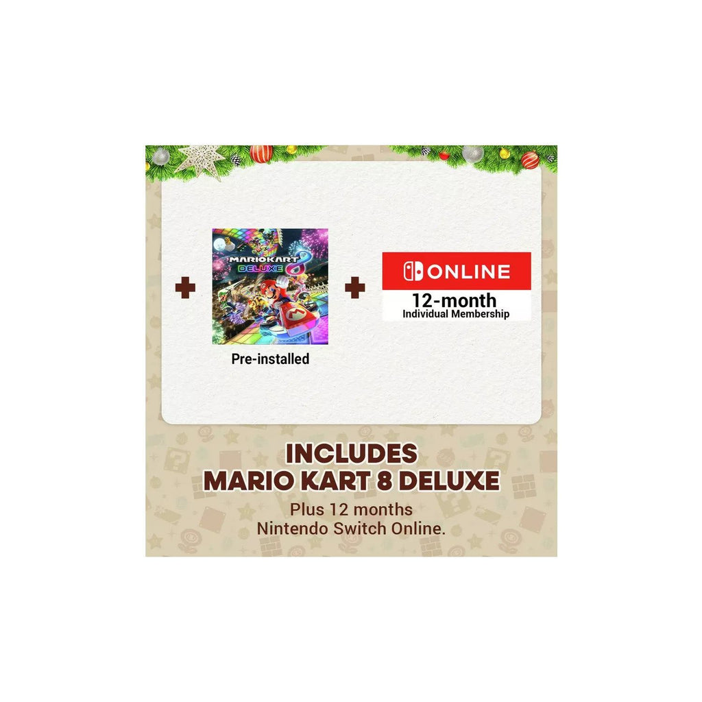 Nintendo Switch OLED (White) + Mario Kart 8 Deluxe + 12-Month Nintendo ...
