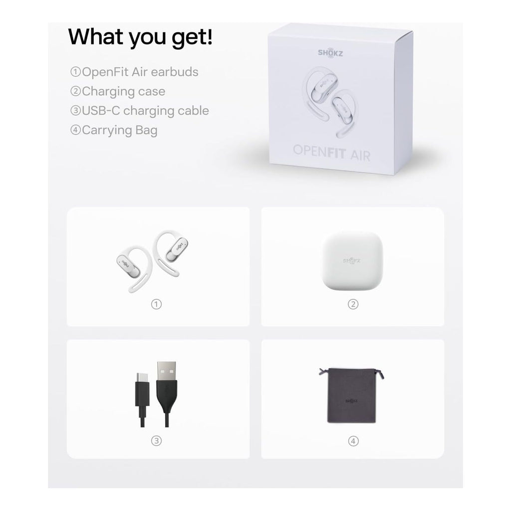 Shokz OpenFit Air Open Ear True Wireless Earbuds - White | Verizon ...