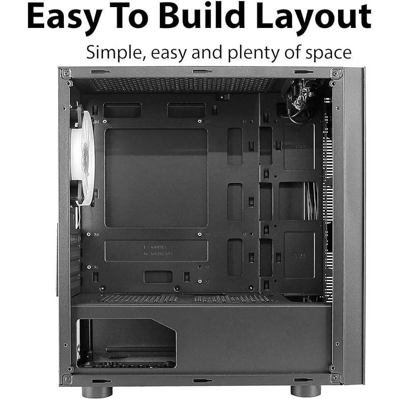 CiT Seven MATX RGB PC Gaming Case, Micro-ATX & Mini ITX Support - Black ...