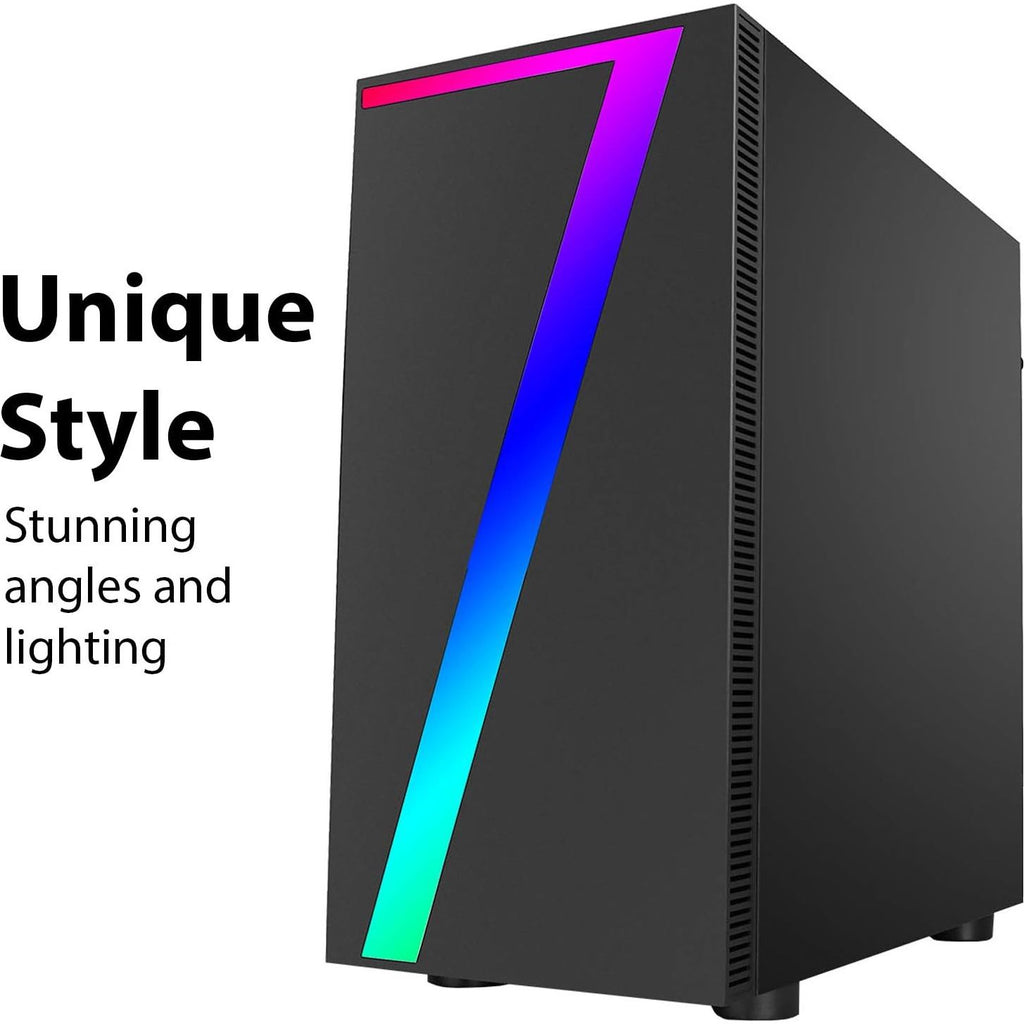 CiT Seven MATX RGB PC Gaming Case, Micro-ATX & Mini ITX Support - Black ...