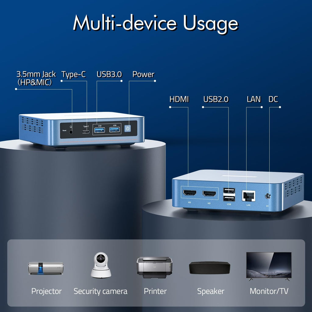Trycoo WI-6 Mini PC, Intel 12th Gen Alder Lake- N95 Mini Computer,8GB ...