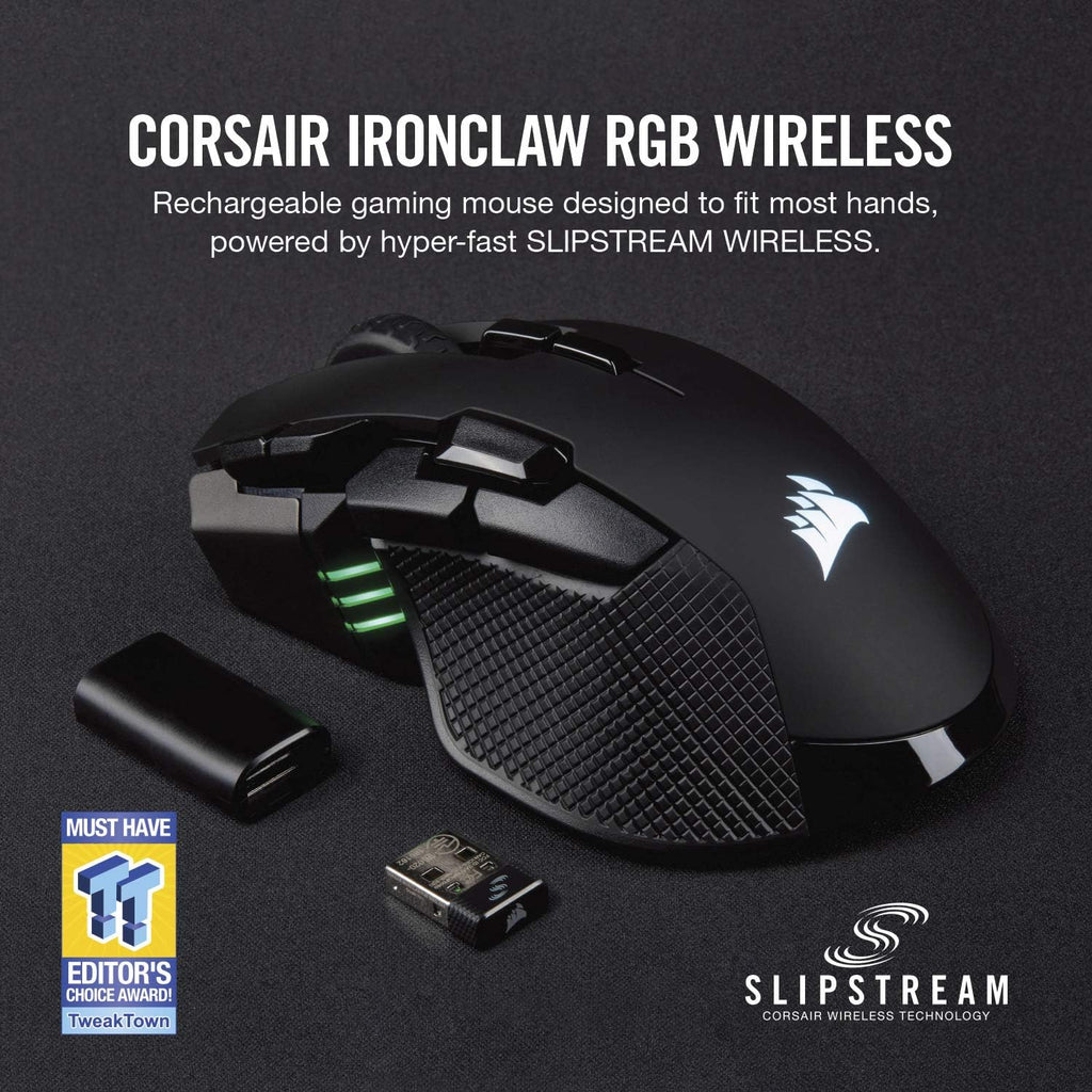 CORSAIR IRONCLAW RGB Wireless Gaming Mouse – 18,000 DPI, 10 ...