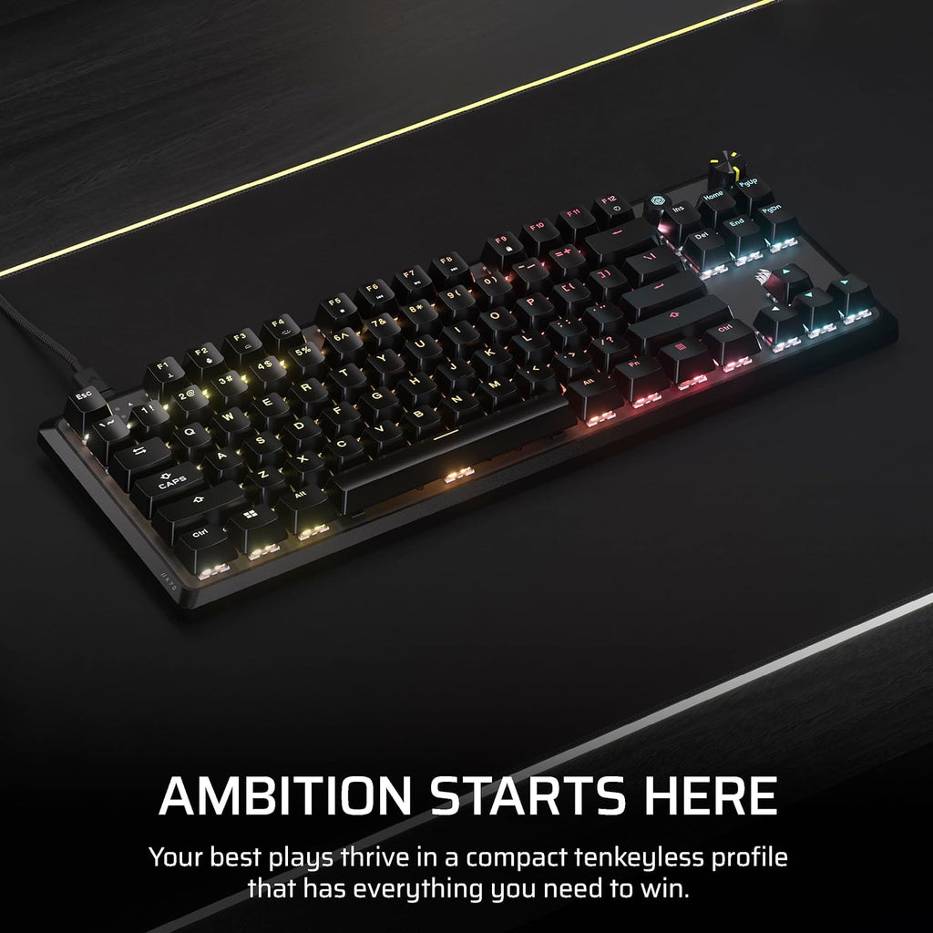 CORSAIR K70 CORE TKL RGB Tenkeyless Mechanical Wired Gaming Keyboard ...