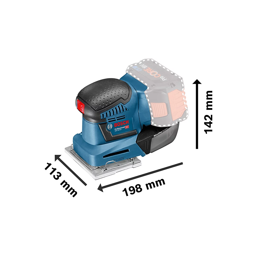 Bosch Professional 18V Coolpack Cordless Sheet sander (Bare Tool) - GS ...