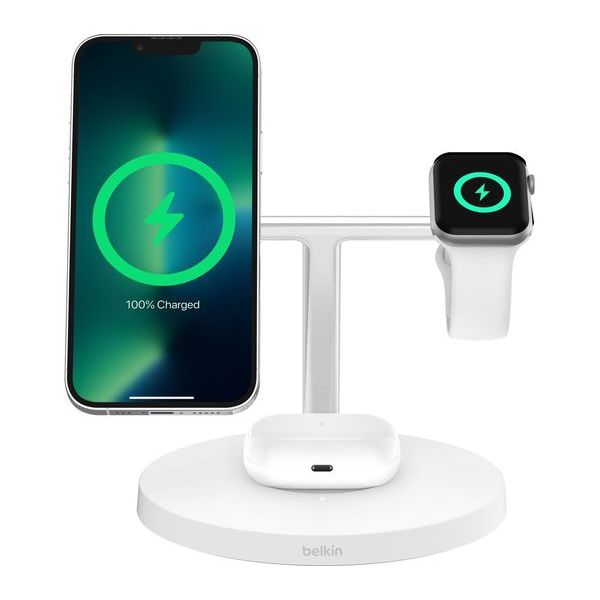 Belkin BoostCharge Pro Qi2 3-in-1 Magnetic Wireless Charging Stand ...