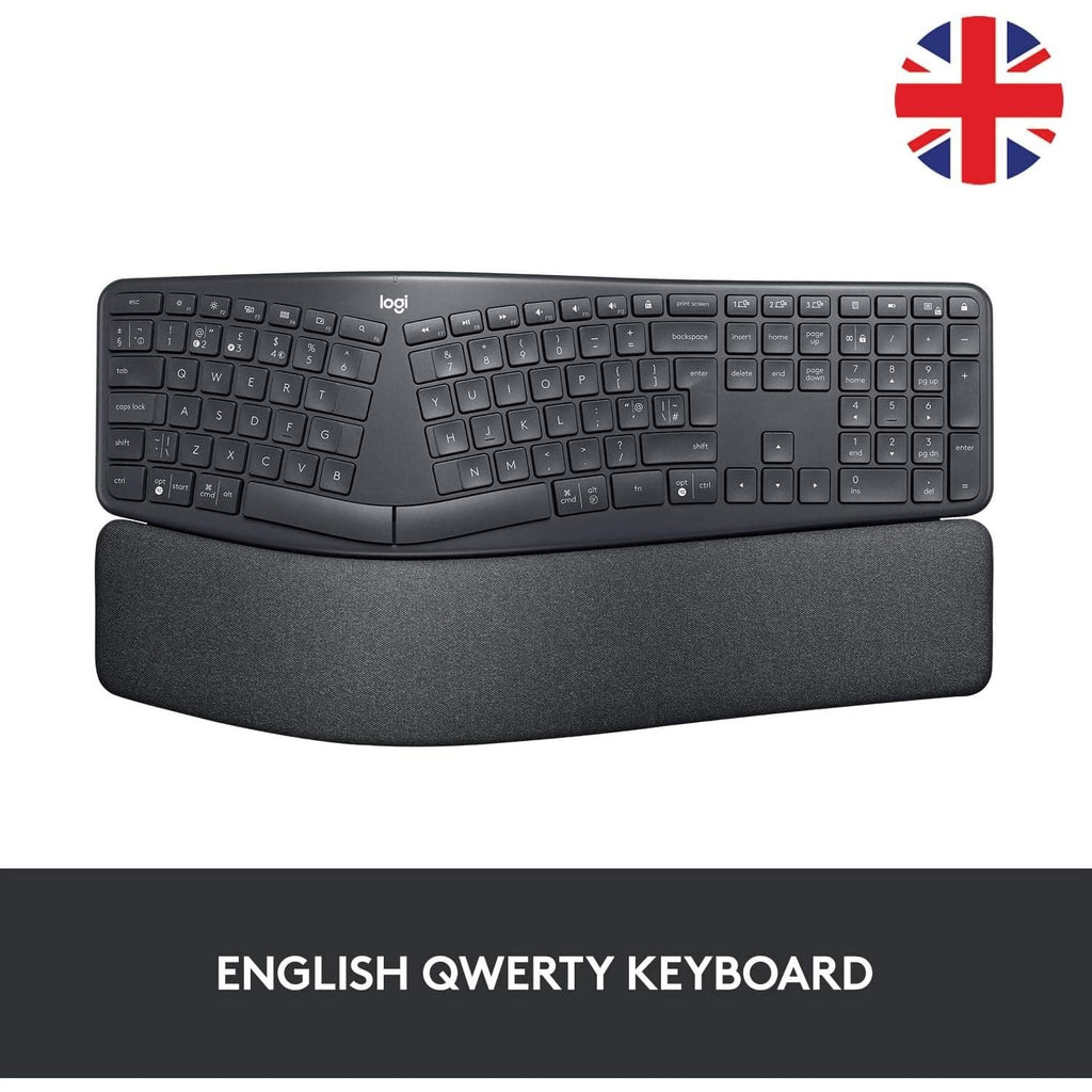 Logitech ERGO K860 Wireless Ergonomic Keyboard - Split Keyboard Layout ...