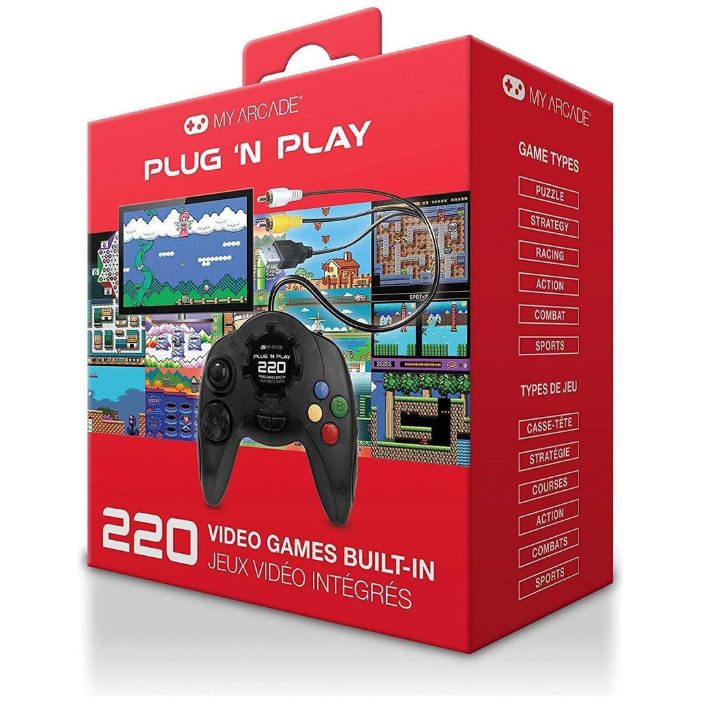My Arcade Plug N Play TV Game Console: 220 Retro Style Games, Plugs In ...
