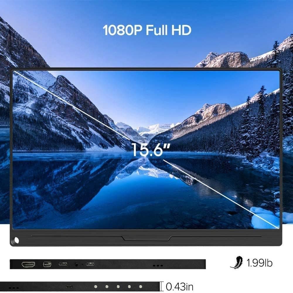 UPERFECT Portable Monitor, 15.6" Portable Monitor, 1920×1080 Full HD ...