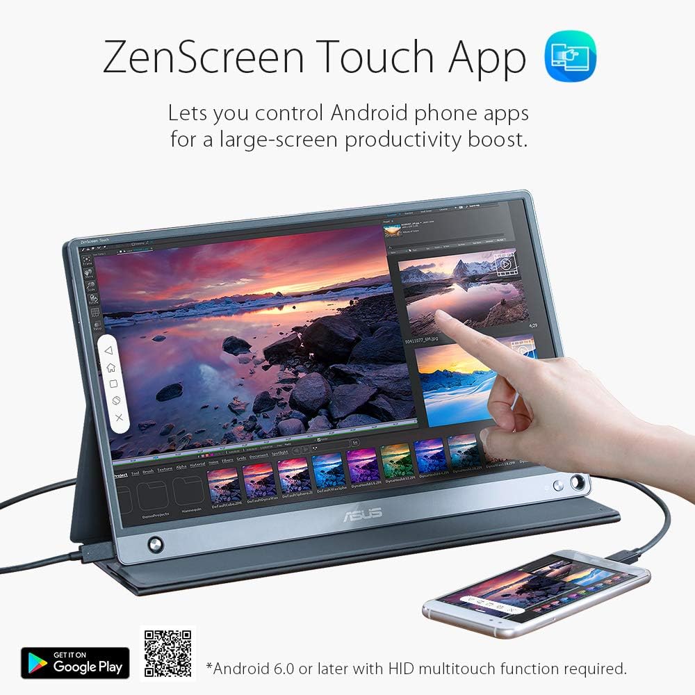 ASUS ZenScreen Touch 15.6" FHD Portable Monitor (MB16AMT) - IPS, 1080P ...