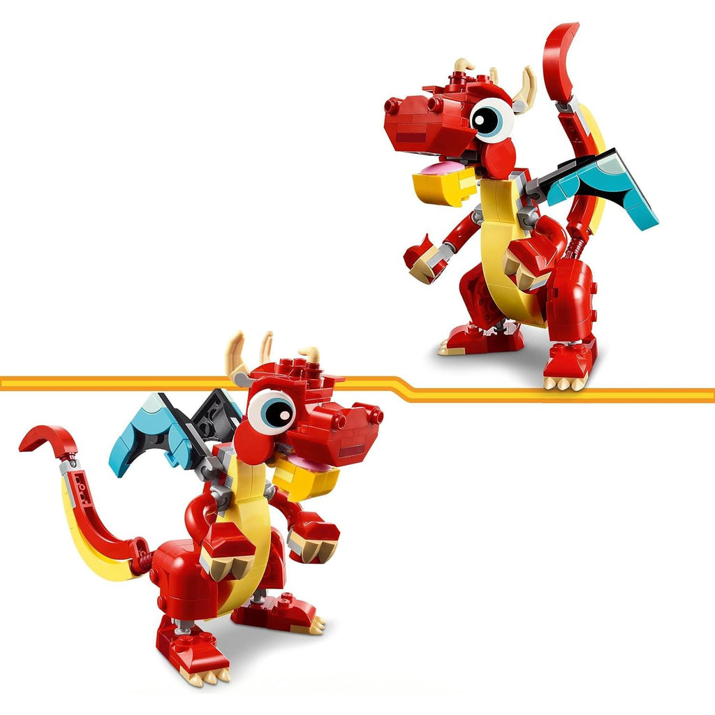 LEGO Creator 3in1 Red Dragon Toy to Fish Figure to Phoenix Bird Model ...