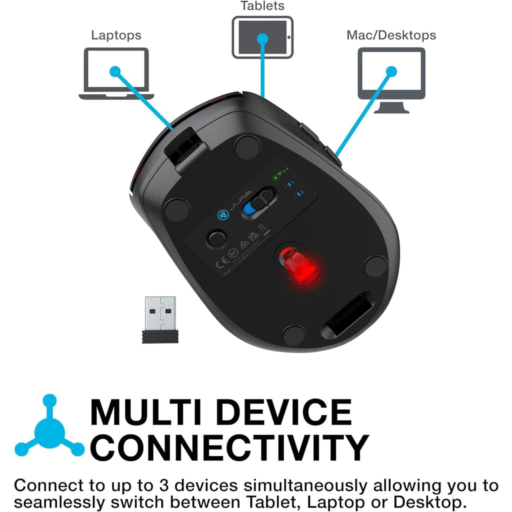 JLab Go Charge Wireless Rechargeable Bluetooth Mouse - Ergonomic ...