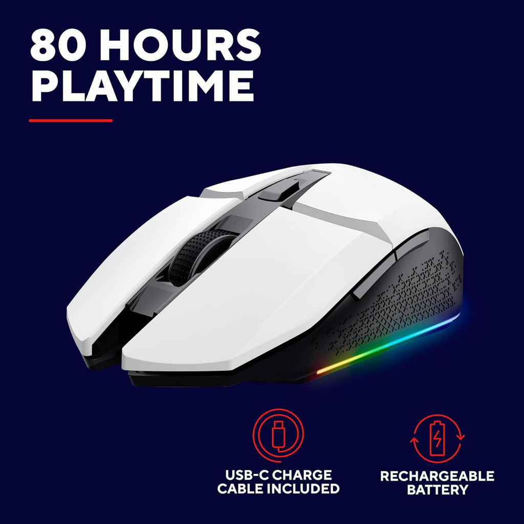 Trust Gaming GXT 110W Felox Wireless Gaming Mouse – Rechargeable, 80H ...