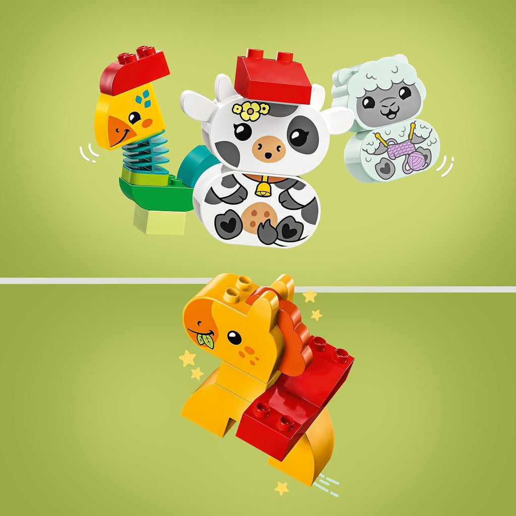 LEGO DUPLO 10412 My First Animal Train – Farm Animal Toy Set with Roos ...