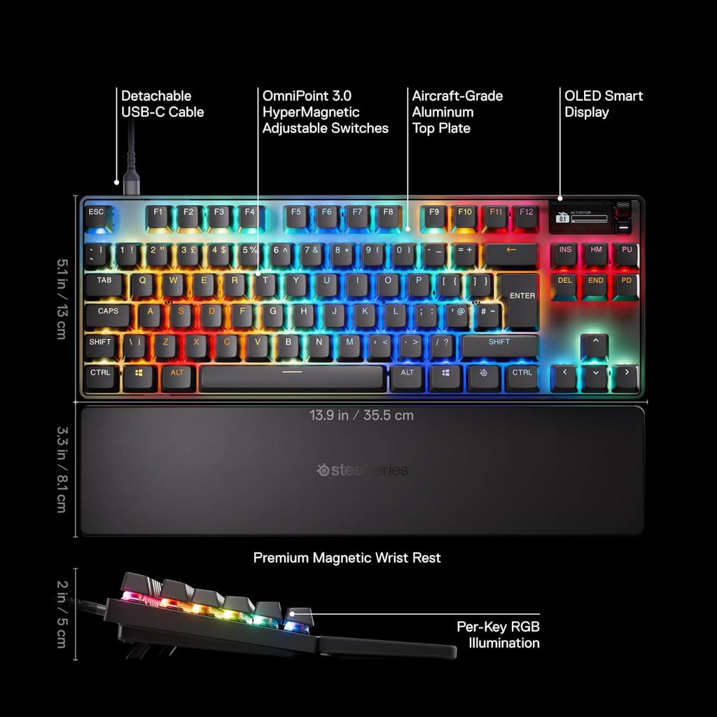 SteelSeries Apex Pro TKL Gen 3 (2025) - HyperMagnetic Gaming Keyboard ...