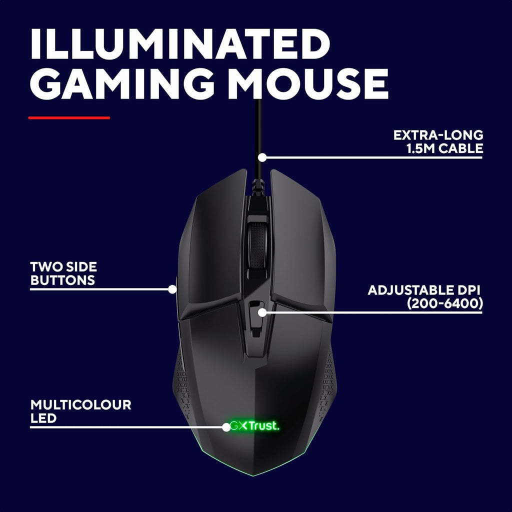 Trust Gaming GXT 109 Felox Gaming Mouse with 6 Programmable Buttons ...