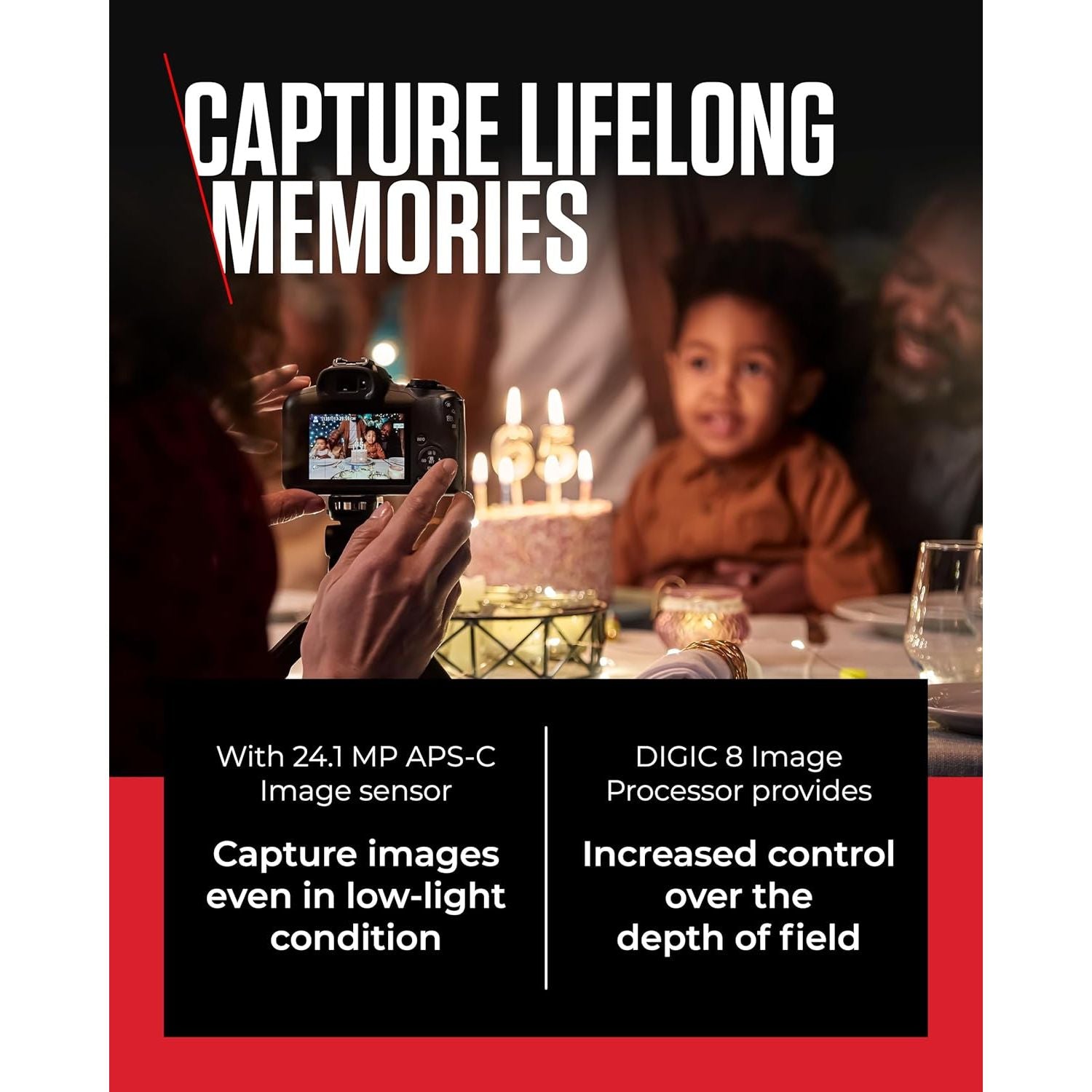 Canon EOS R100 Compact Mirrorless Camera - 24.1MP, 4K, Dual Pixel CMOS AF, DIGIC 8, 6.5 FPS ...