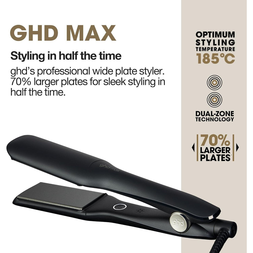 ghd Max Professional Hair Straightener – Wide 1.65" Plates, Frizz-Free ...