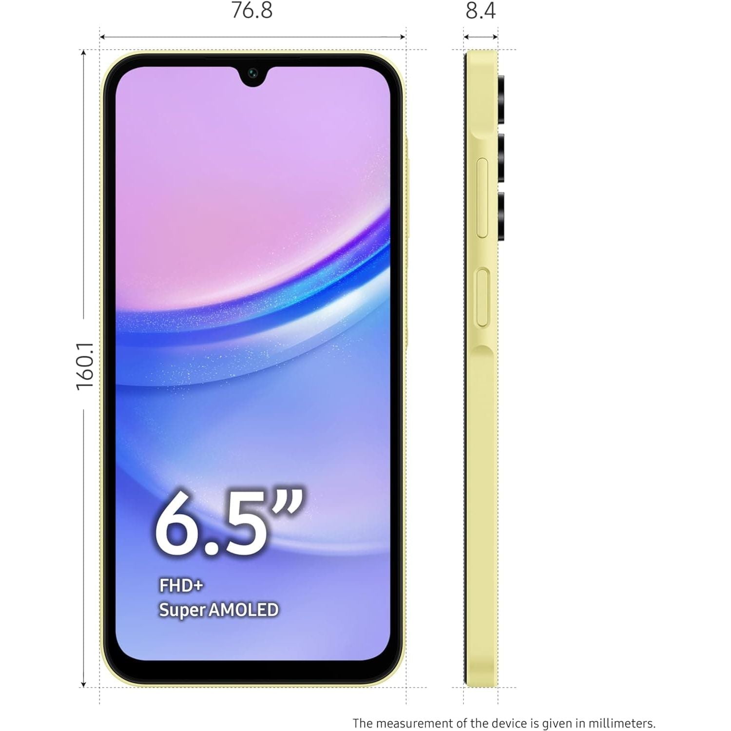 Samsung Galaxy A15 4G, 256GB Storage, 8GB RAM, Dual SIM, Yellow, Unloc ...
