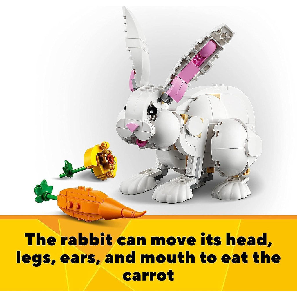 LEGO 31133 Creator 3in1 White Rabbit Animal Toy Building Set, Bunny to ...