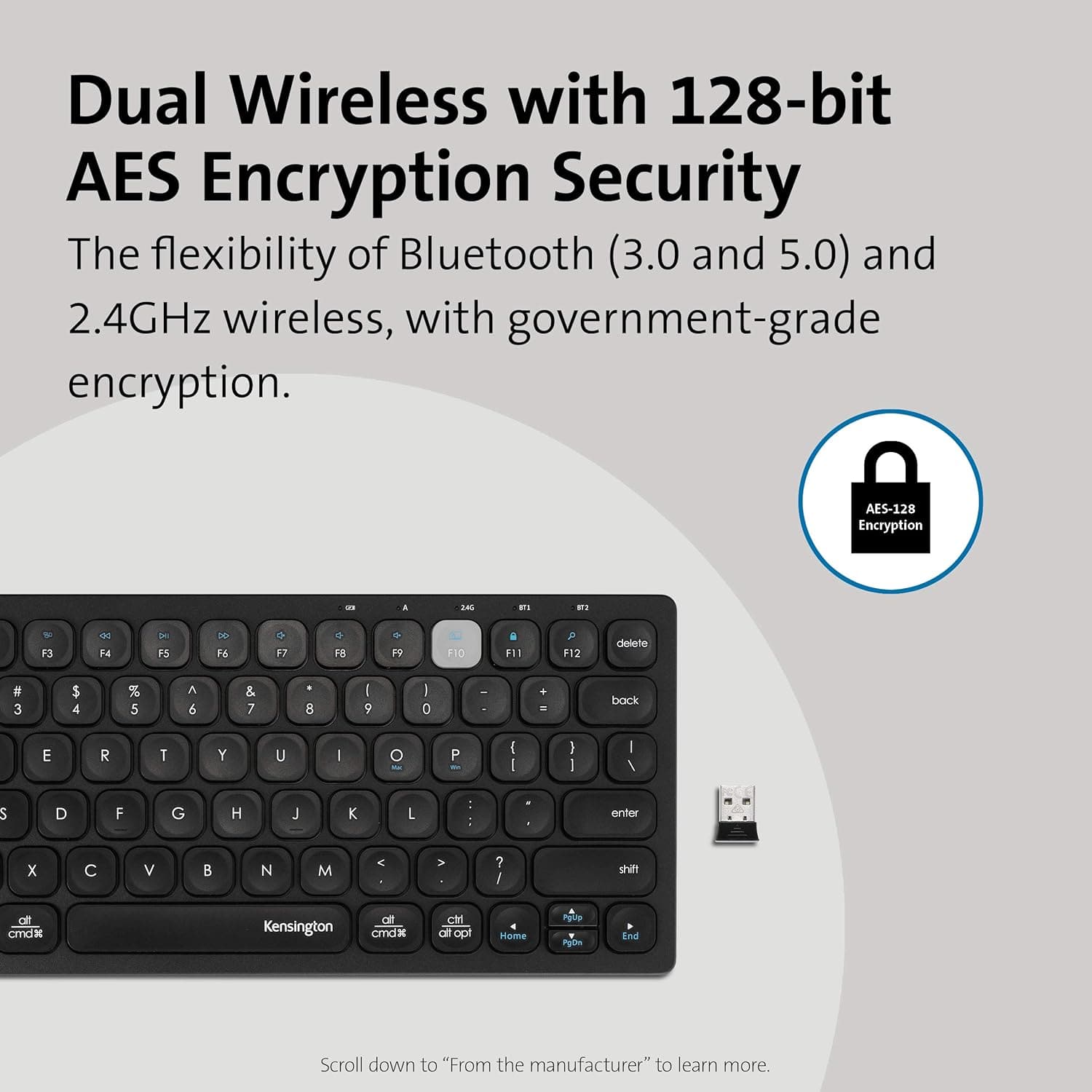Kensington Wireless Keyboard - Multi Device Dual Wireless Compact Keyb ...
