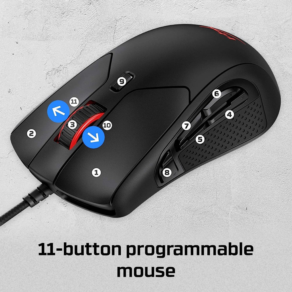HyperX Pulsefire Raid – Ergonomic – 11-button programmable RGB Gaming ...