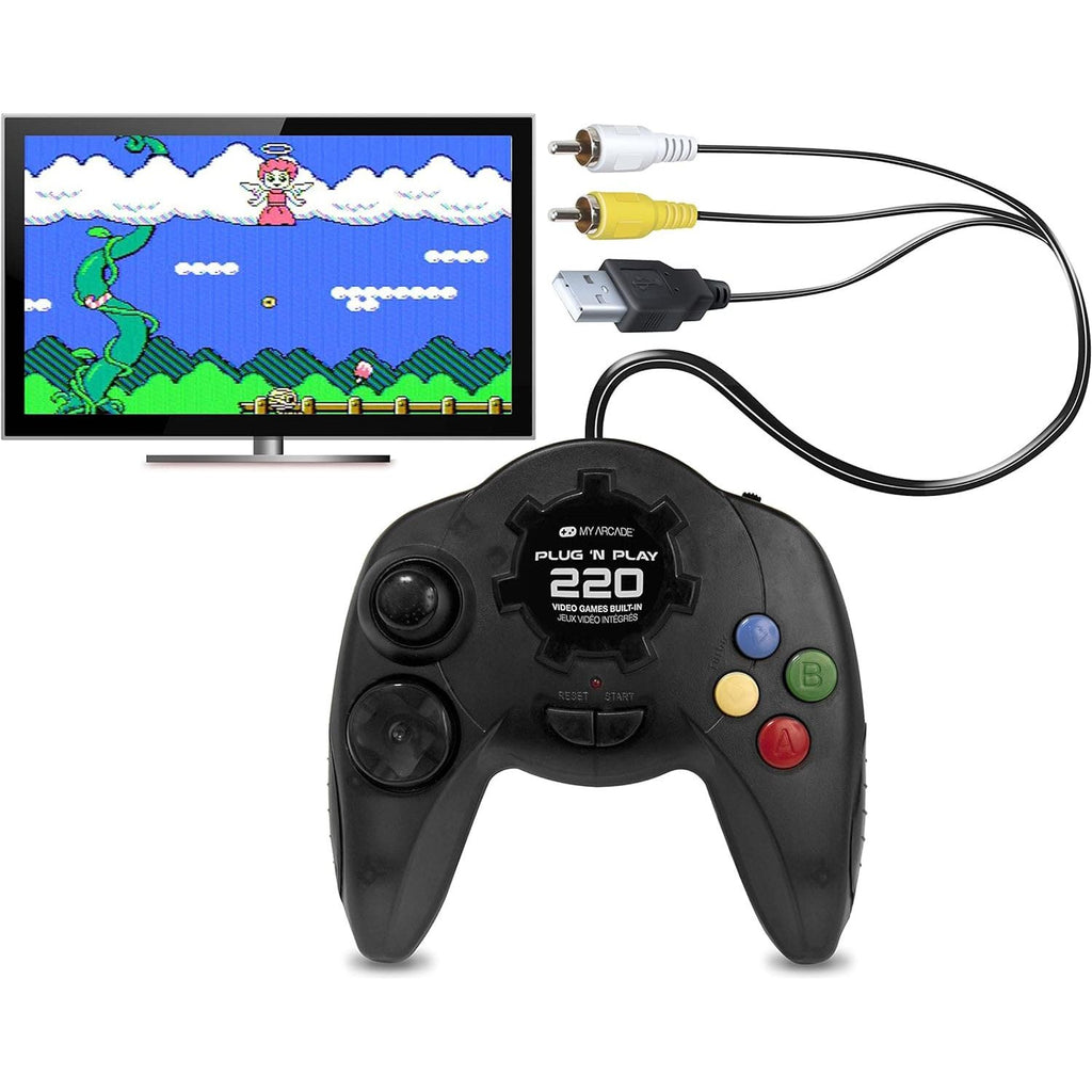 My Arcade Plug N Play TV Game Console: 220 Retro Style Games, Plugs ...