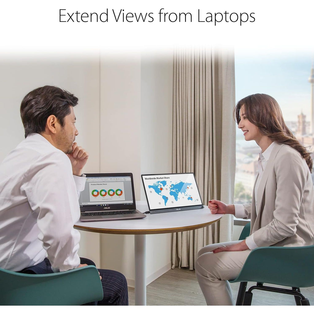ASUS ZenScreen 15.6" Portable Monitor, 1080P FHD, IPS, USB-C & USB 3.0 ...