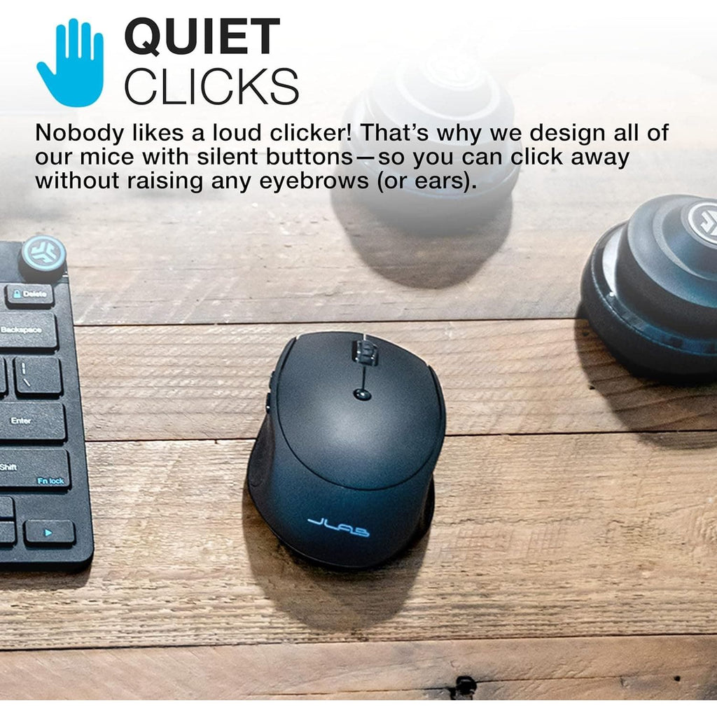 JLab Go Charge Wireless Rechargeable Bluetooth Mouse - Ergonomic ...