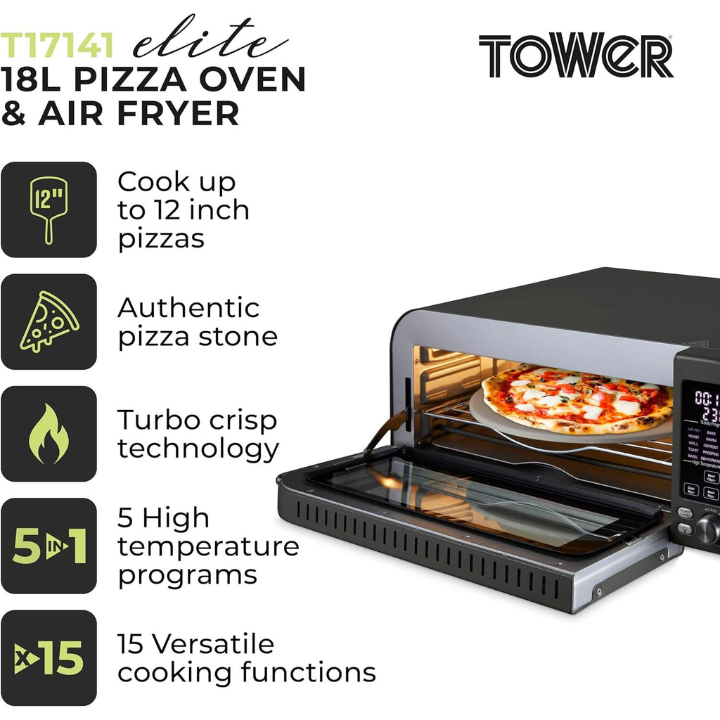 Tower T17141 Elite Pizza Oven with 5 High Temperature Programs, 15 ...