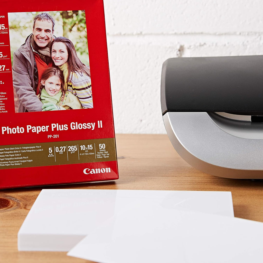 Canon PP-201 Glossy II Photo Paper Plus – 4x6", 50 Sheets, High-Gloss ...