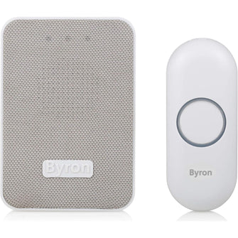 Byron DBY-22322UK Wireless Plug in Doorbell Set, 150 m Range, 16 Melodies, Visual Alert System ...