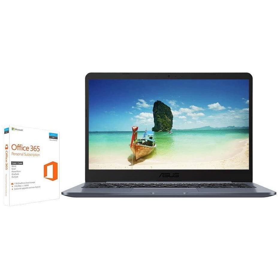 ASUS E406MA 14 Inch HD Laptop with Microsoft Office 365 Intel N4000 Pr ...